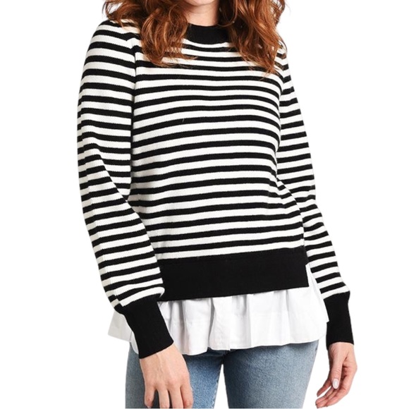 English Factory | Sweaters | English Factory Black White Striped ...